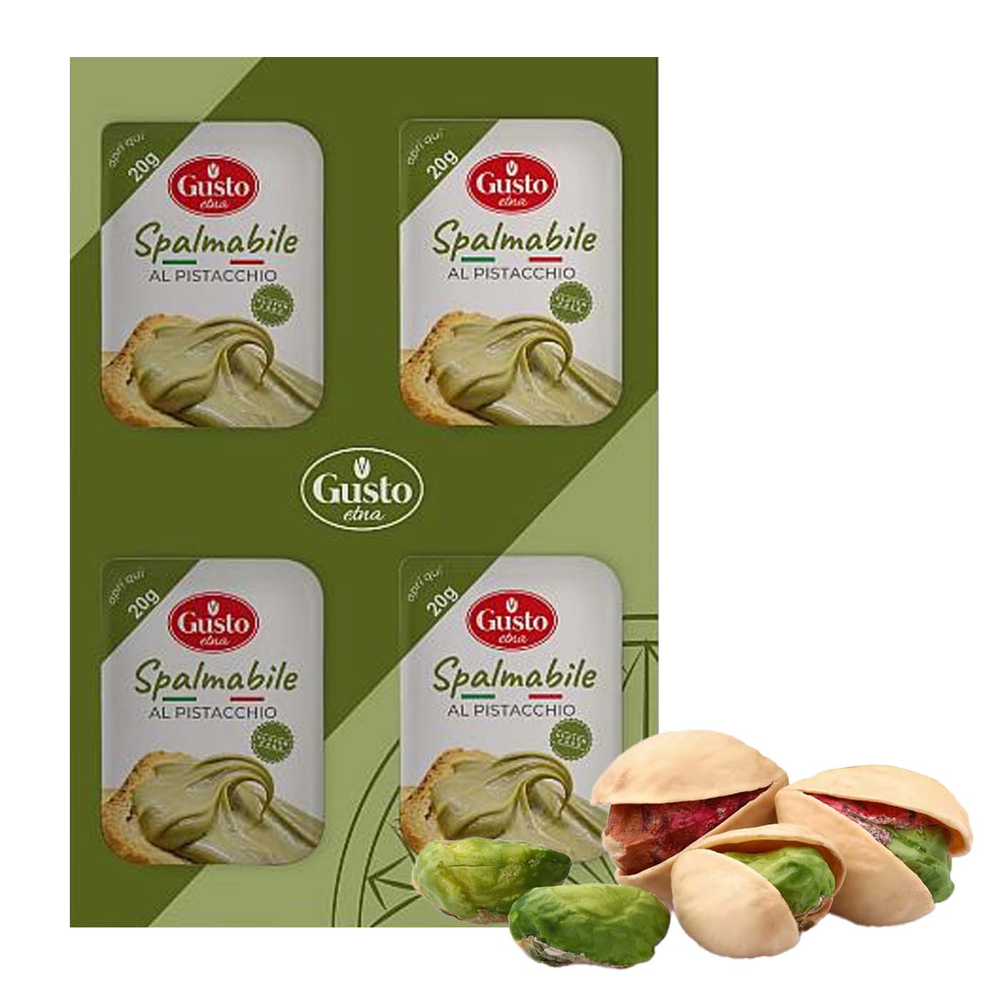 GUSTO Spalmabile al Pistacchio - Pistaziencreme - 4x 20g